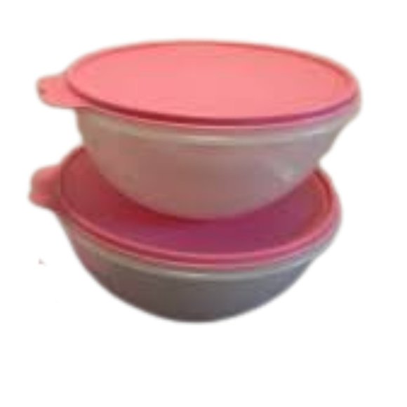 Kitchen | Tupperware 2 Bowls W Bright Pink Butterfly Lids | Poshmark